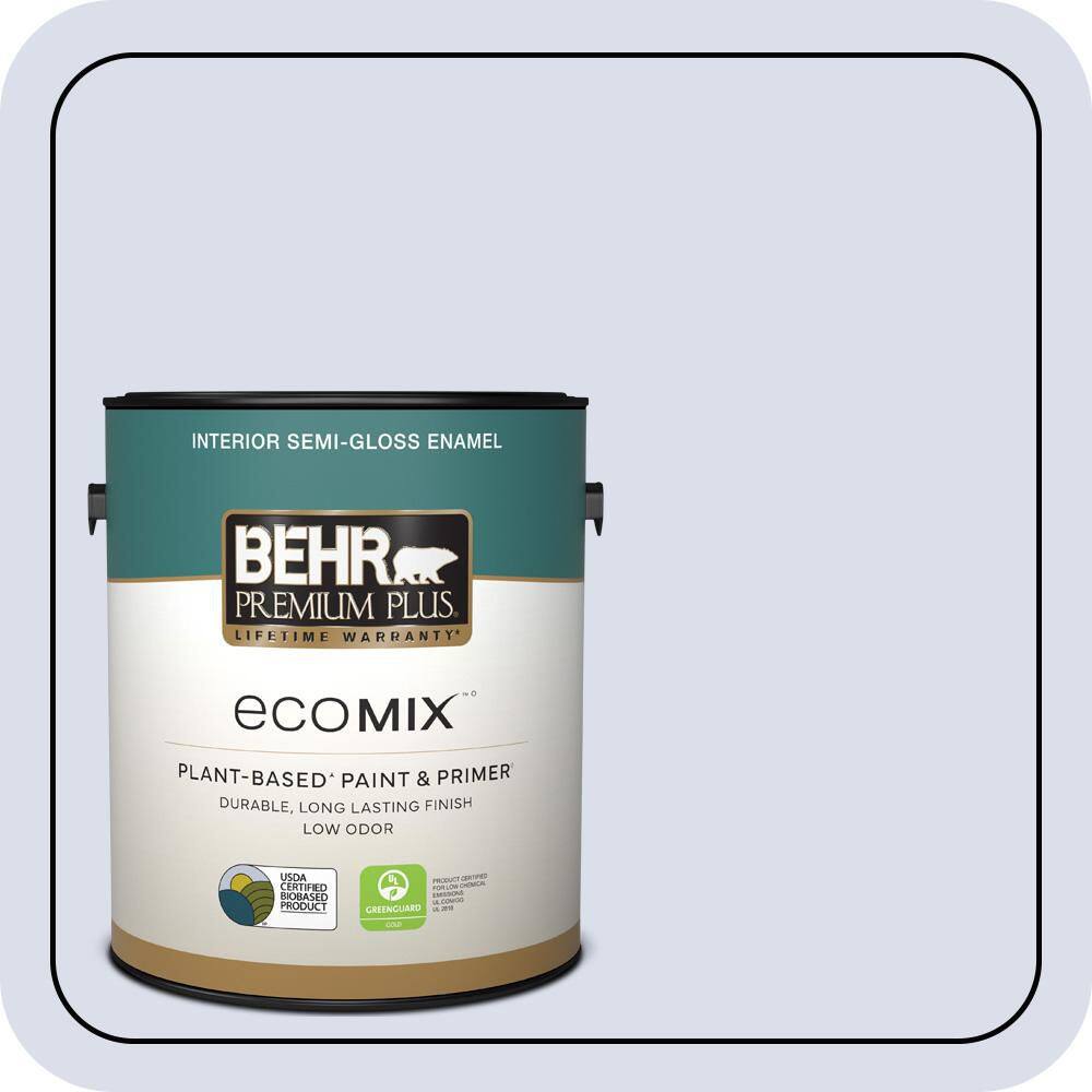 BEHR PREMIUM PLUS 1 gal. #620C-1 Winter Ice Semi-Gloss Enamel EcoMix ...
