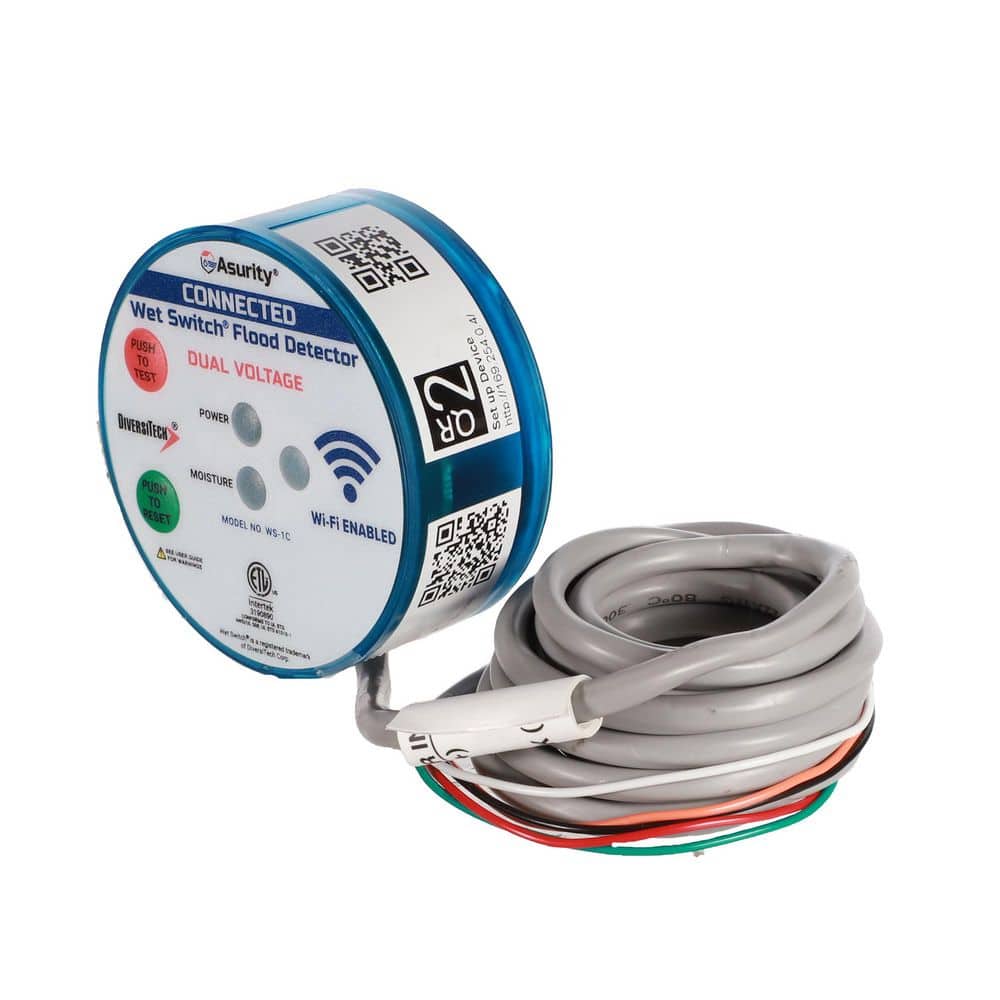 Asurity Connected Wet Switch HVAC Flood Detector WS-1C - The Home Depot