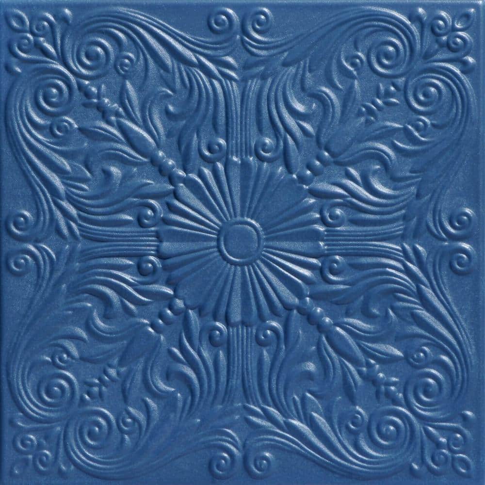 A La Maison Ceilings Spanish Silver Van Deusen Blue 1.6 ft. x 1.6 ft ...