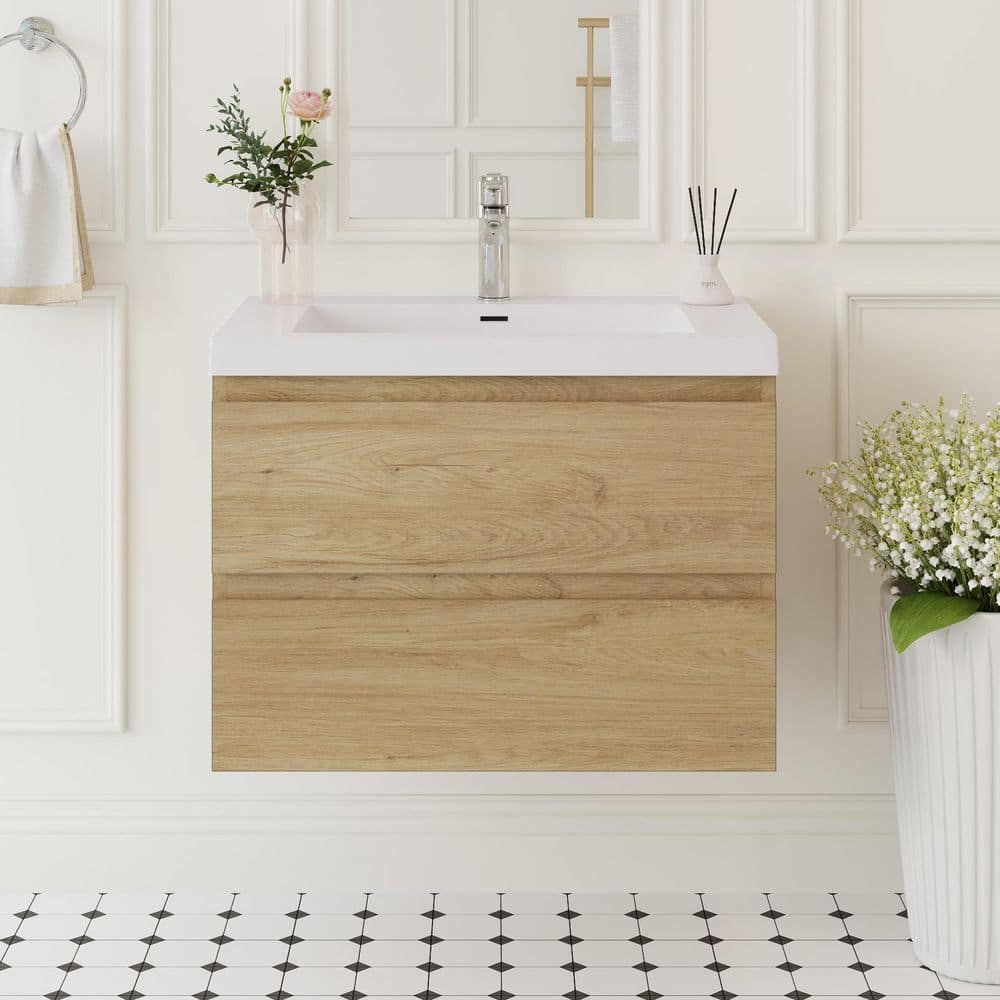 Abruzzo Angela 30 in. W x 18.7 in. D x 20.5 in. H Wall Mounted Floating ...