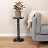 Storied Home Stacked 12 in. Black Round Edge Top Wood End Table EC1429 ...