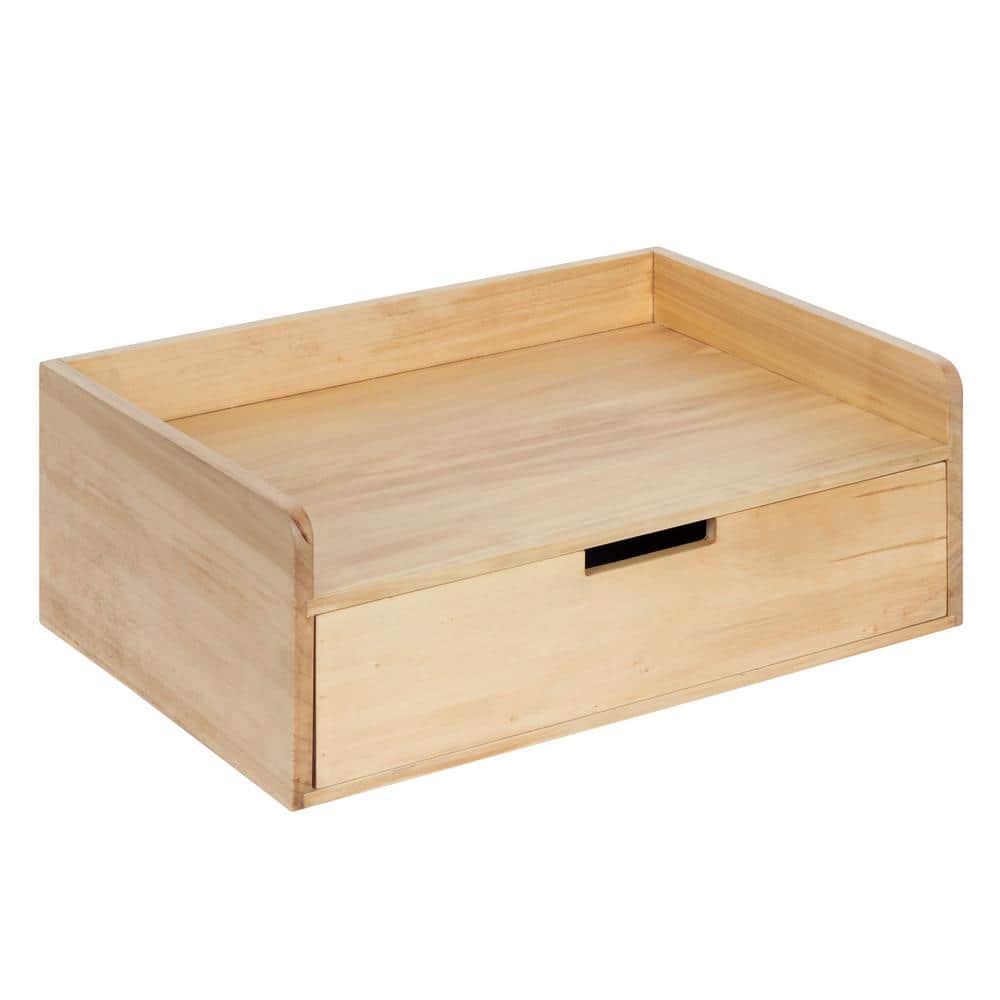 Kate and Laurel Kitt 12 in. x 18 in. x 7 in. Natural Wood Floating ...