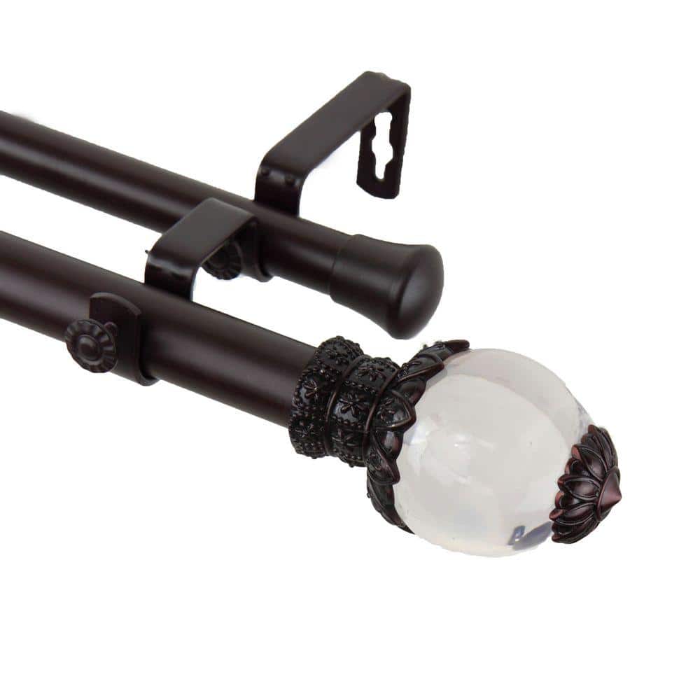 Rod Desyne 66 in. - 120 in. 1 in. Beam Double Curtain Rod Set in ...