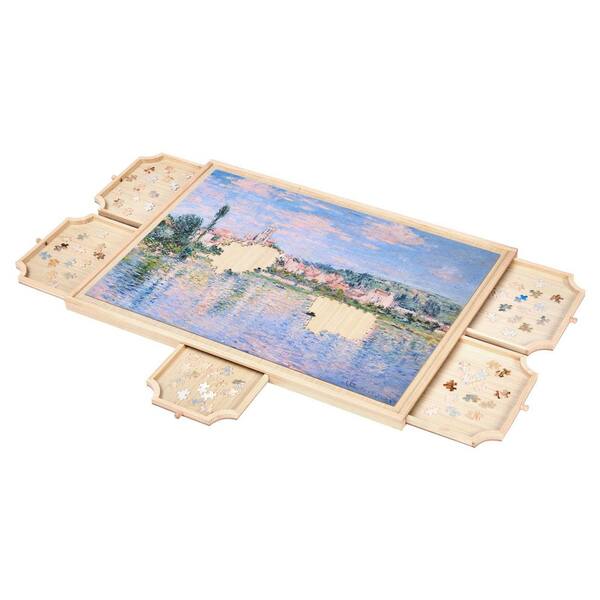 SKYSHALO 1000 Piece Rotating Puzzle Board with 5 Drawers and Cover ...