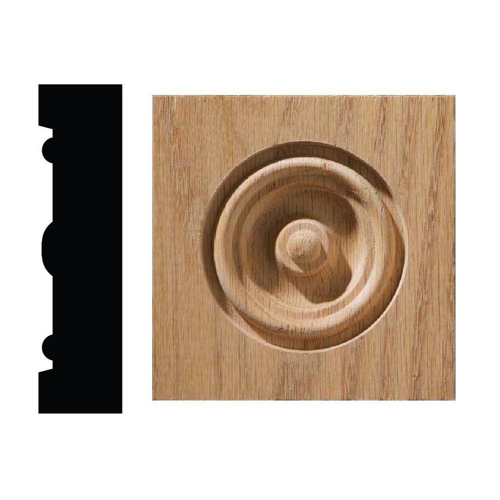 Ornamental Mouldings 13/16 in. x 3-1/4 in. x 3-1/4 in. Oak Bull's Eye ...