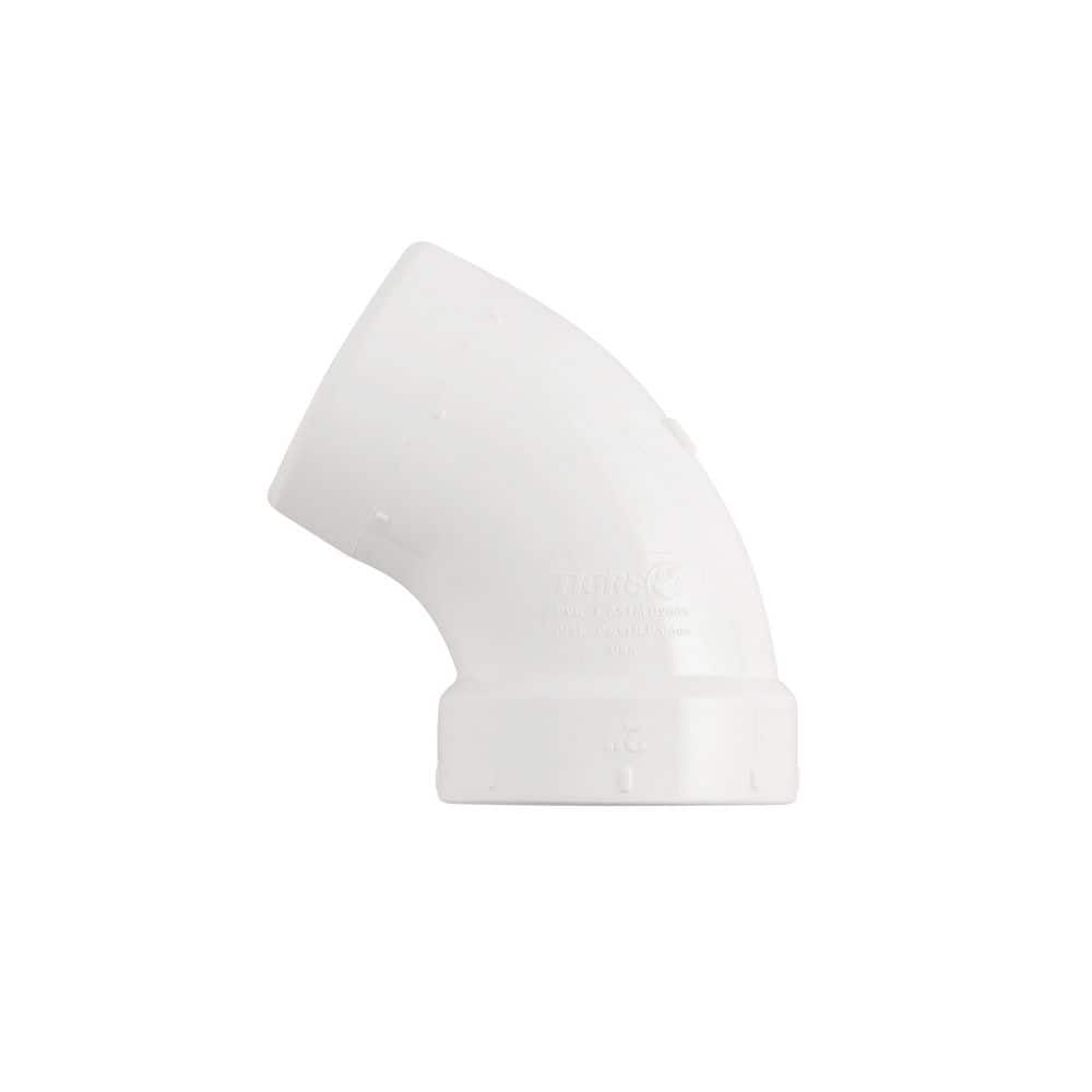 PLUMBFLEX 1-1/2 in. White Rigid PVC DWV 1/6 Bend 60° Street Elbow, 0.23 ...