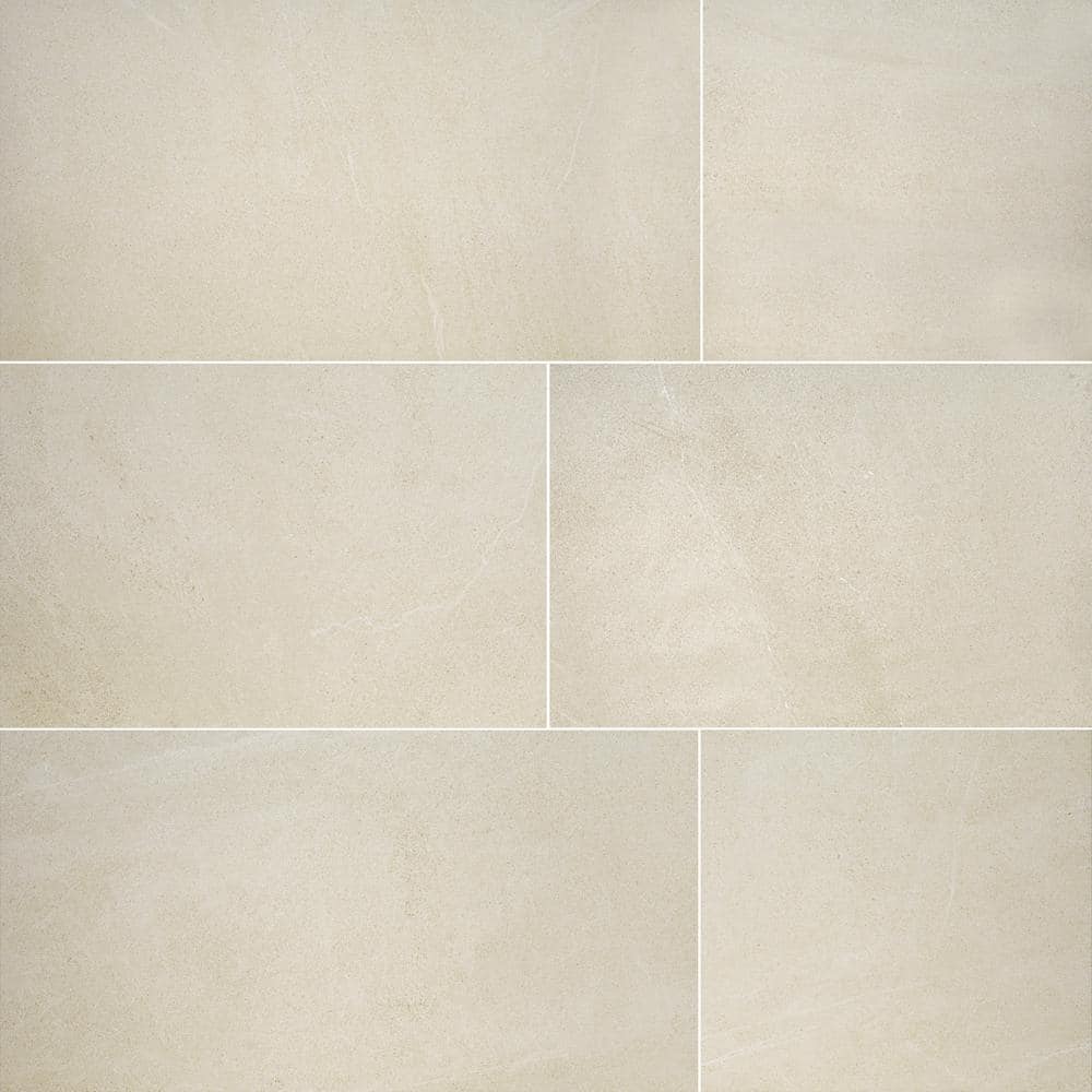 MSI Bellevue Ivory 24 in. x 48 in. Matte Porcelain Limestone Look Floor ...