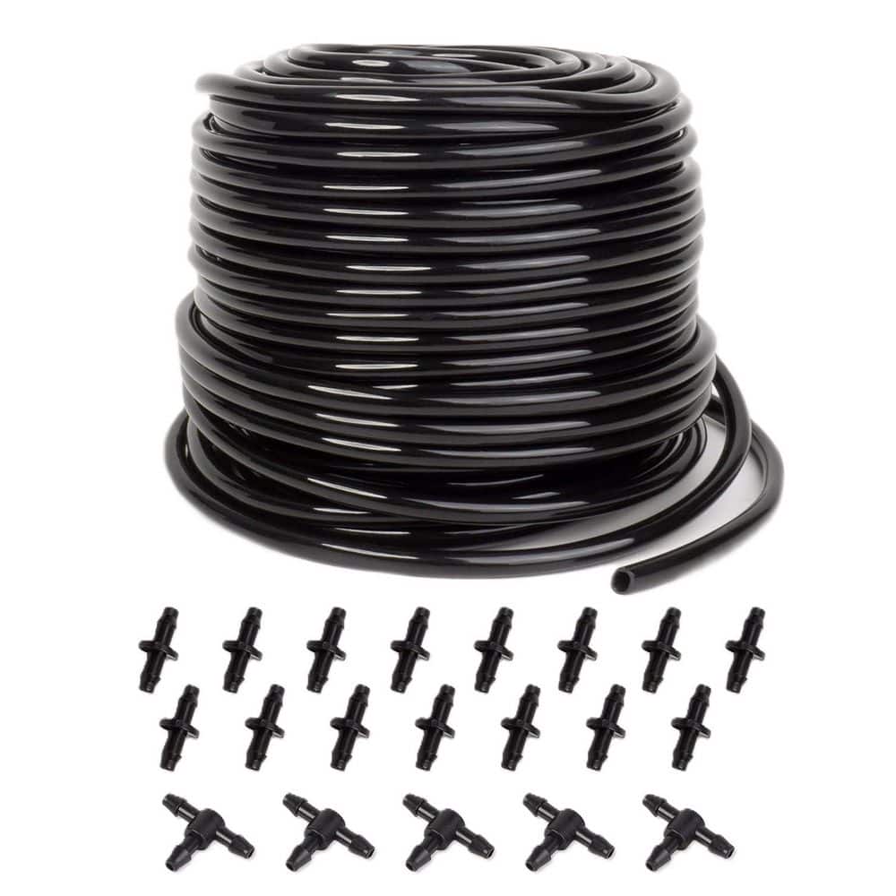 SenQWFa Essential 1/4 in. Dia x 100 ft. Standard-Duty Drip Irrigation ...