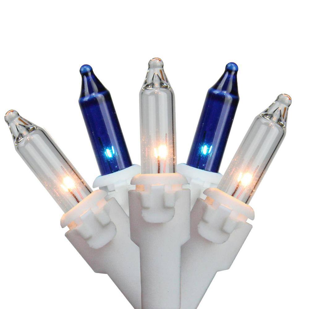 Northlight Set of 100 Blue and Clear Mini Christmas Lights 2.5 in ...