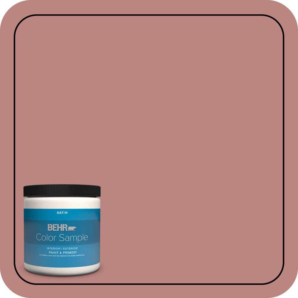 BEHR PREMIUM PLUS 8 oz. #S150-4 Red Clover Satin Enamel Interior ...