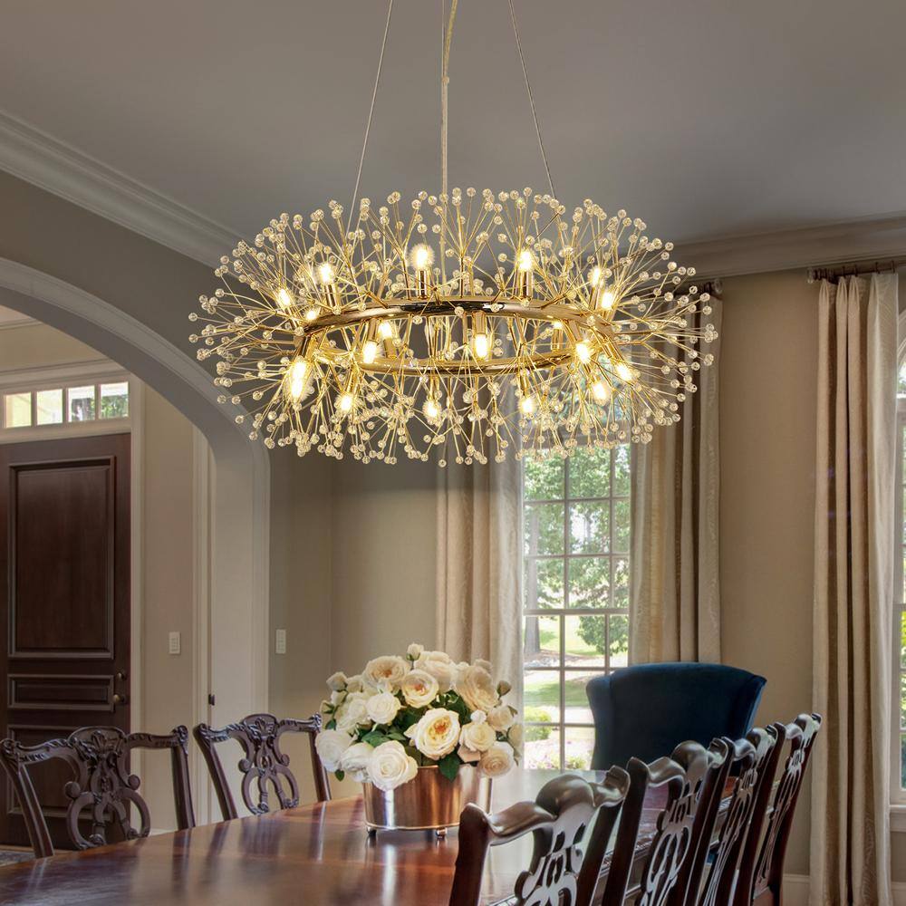 EDISLIVE Calzada Modern 20-Light Gold Sputnik Firework Chandelier ...