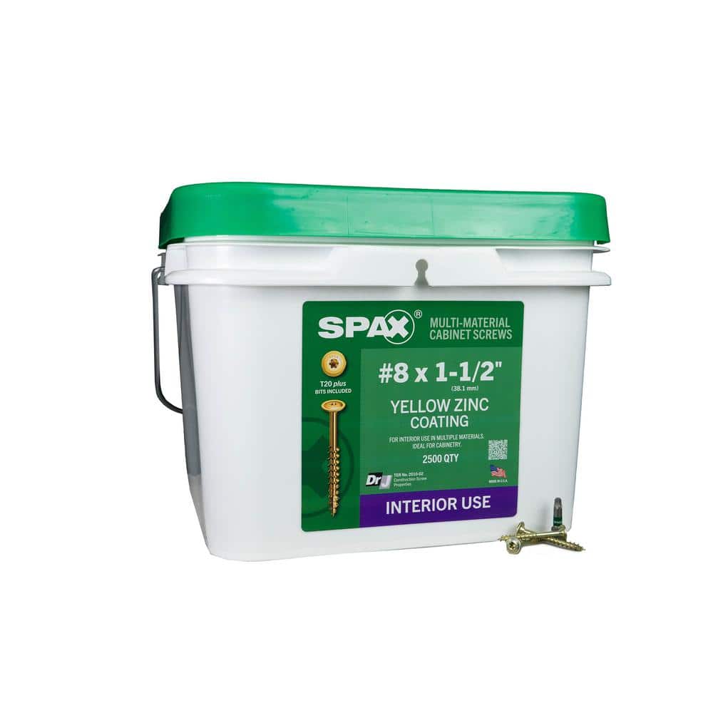 SPAX #8 x 1-1/2 in. Interior Wafer Head Wood Screws Cabinet Torx T-Star ...
