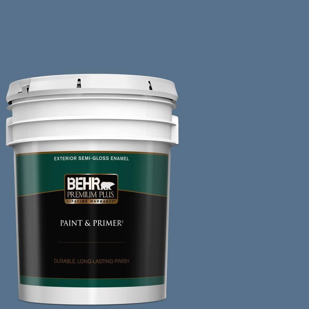 BEHR PREMIUM PLUS 5 gal. #PPU14-01 Arrowhead Lake Semi-Gloss Enamel ...