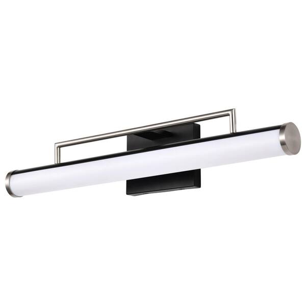 SATCO Solano 24 in. Black/Brushed Nickel LED Vanity Light, 3000K 62/658 ...