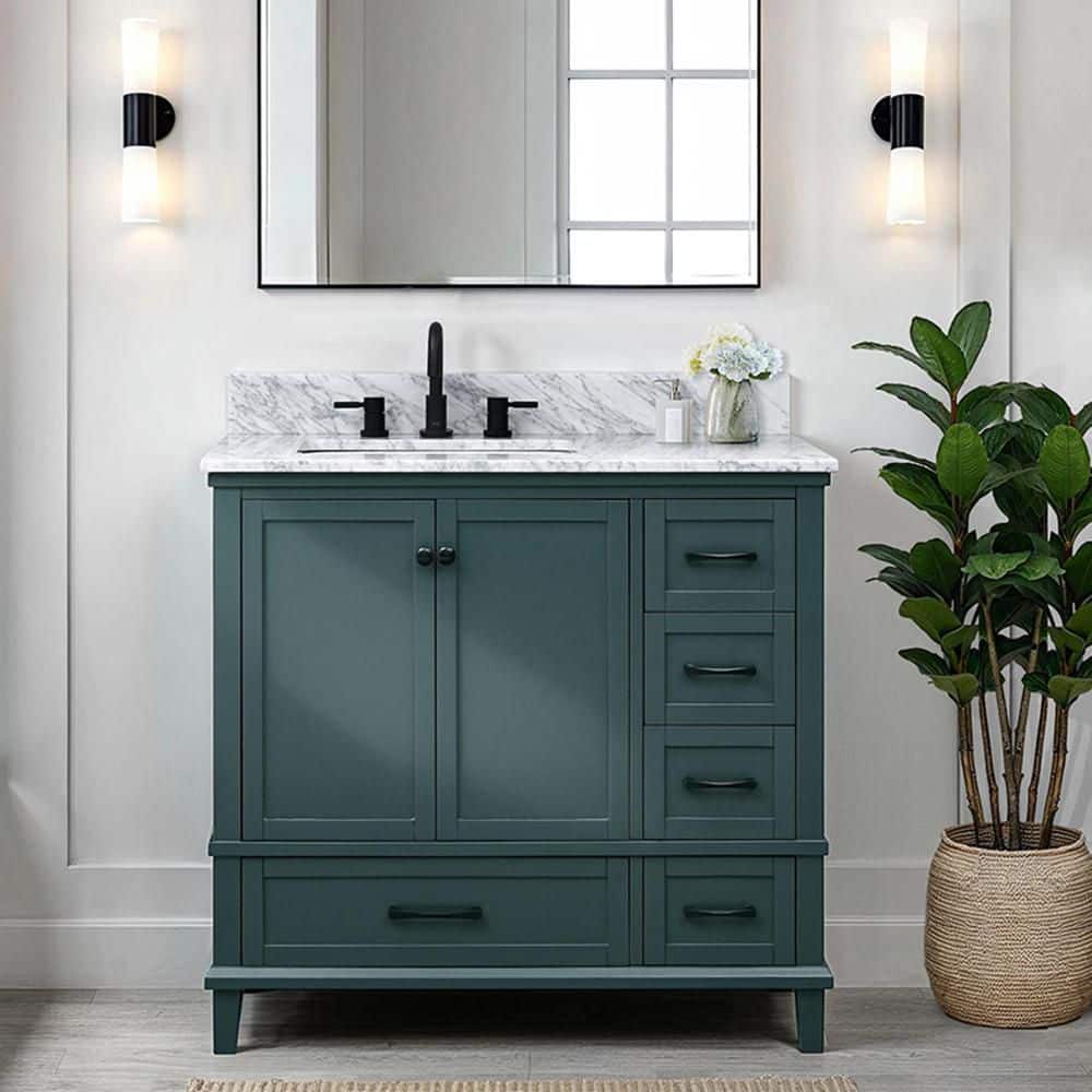 Home Decorators Collection Merryfield 37 in. Single Sink Antigua Green ...