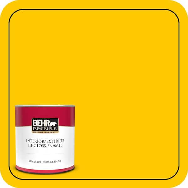 BEHR PREMIUM PLUS 1 qt. #S-G-380 Sunny Summer Hi-Gloss Enamel Interior ...