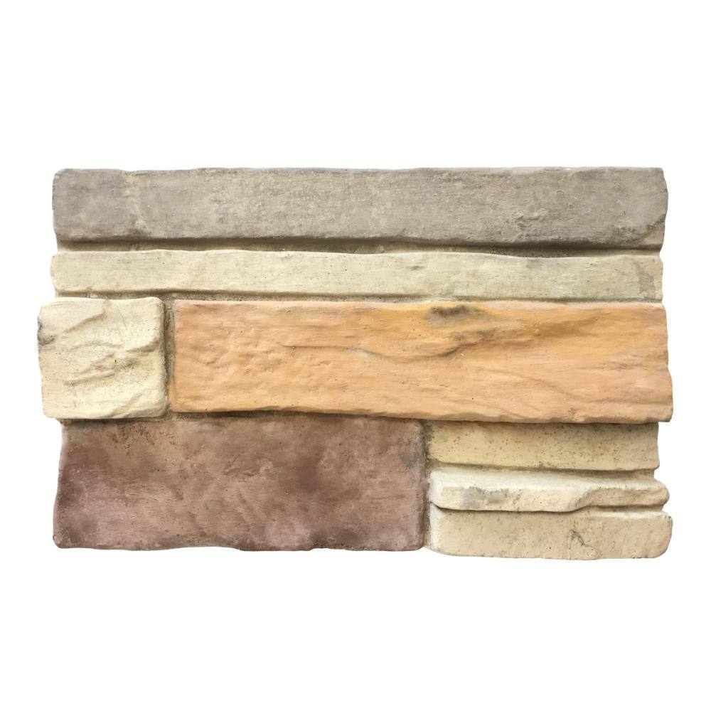 ADORN Desert Tan 6 in. x 8 in. Mortarless Stone Veneer Sample DTFLATSP ...