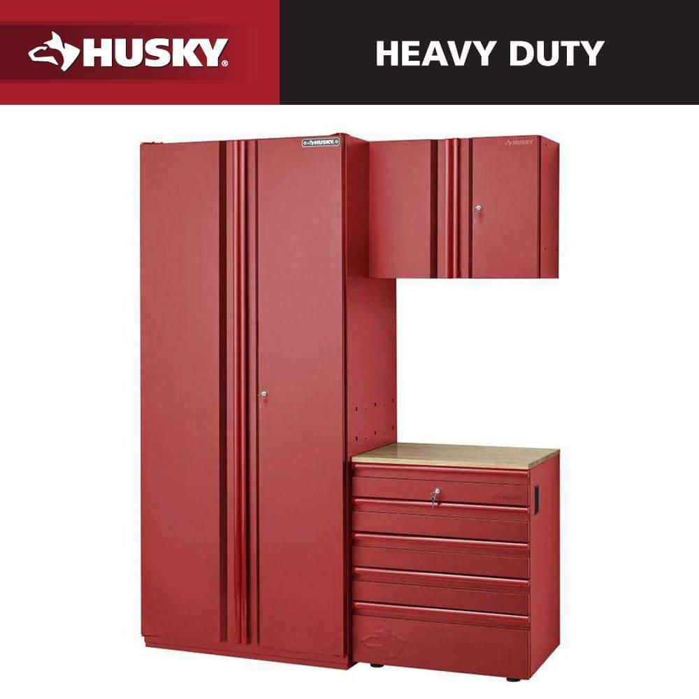 Husky Heavy Duty 64 in. W x 81 in. H x 24 in. D Pre-Assembled Steel 3 ...