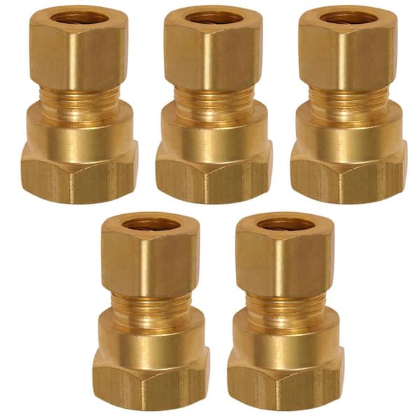 PLUMBFLEX 3/8 in. OD Comp x FIP Adapter Brass for Use with Potable ...