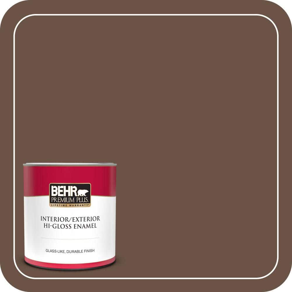 BEHR PREMIUM PLUS 1 qt. #N190-7 Moose Trail Hi-Gloss Enamel Interior ...