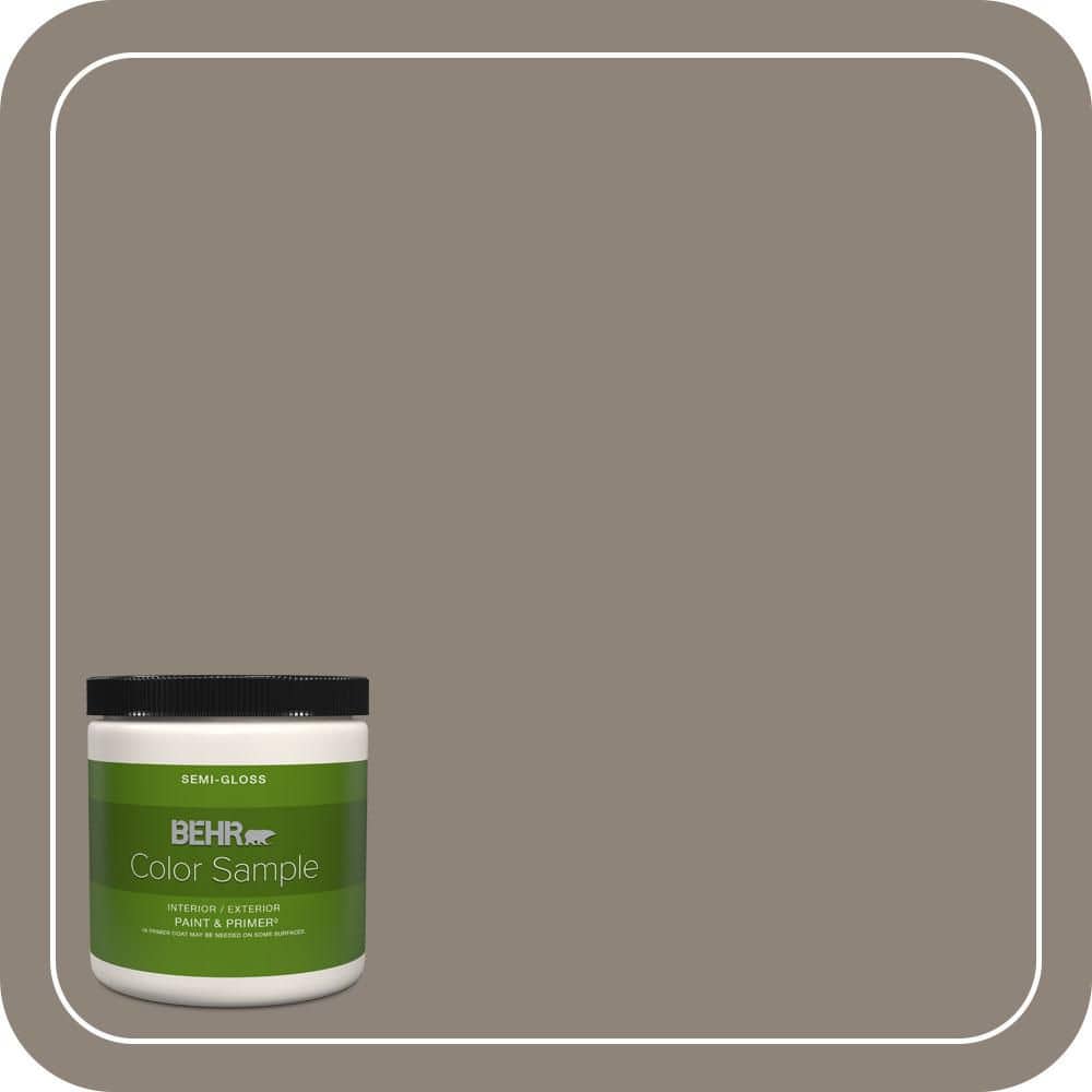 BEHR PREMIUM PLUS 8 oz. #N200-5 Woodcraft Semi-Gloss Interior/Exterior ...