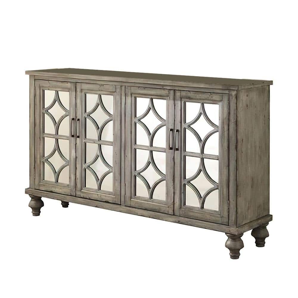 Acme Furniture Velika 60 in. Weathered Gray Standard Rectangle Wood ...