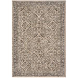 SAFAVIEH Brentwood Cream/Gray 6 ft. x 9 ft. Floral Medallion Border ...