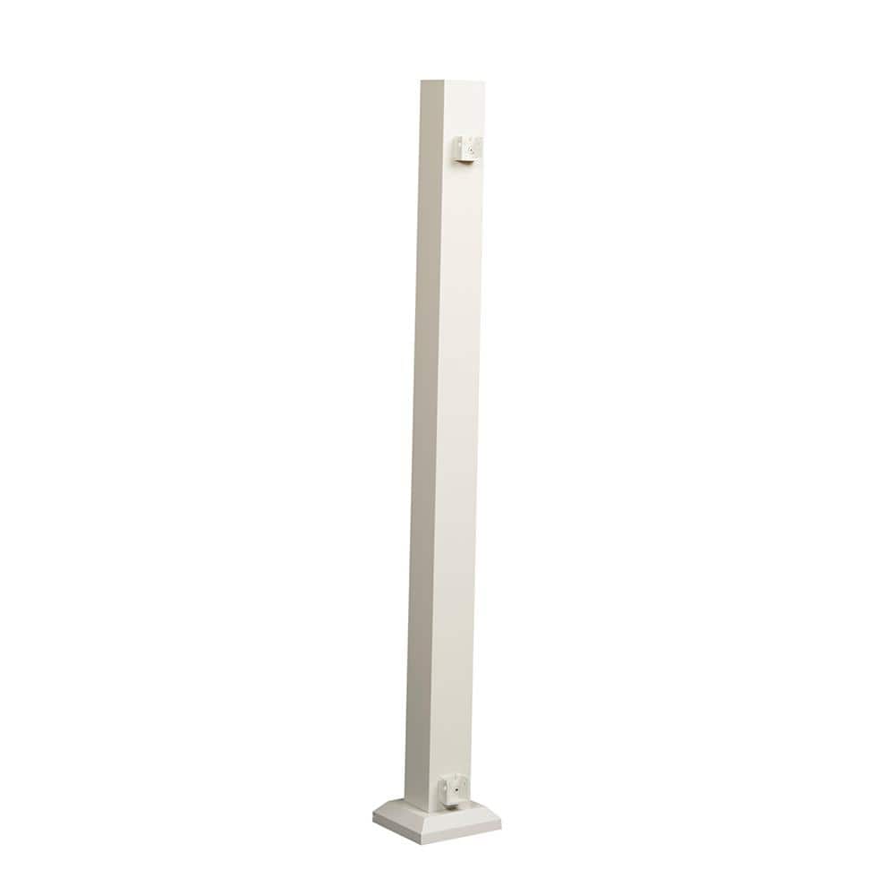 FORTRESS Al13 Home Rail 6.1 in. H x 6.1 in. W Matte White Aluminum End ...