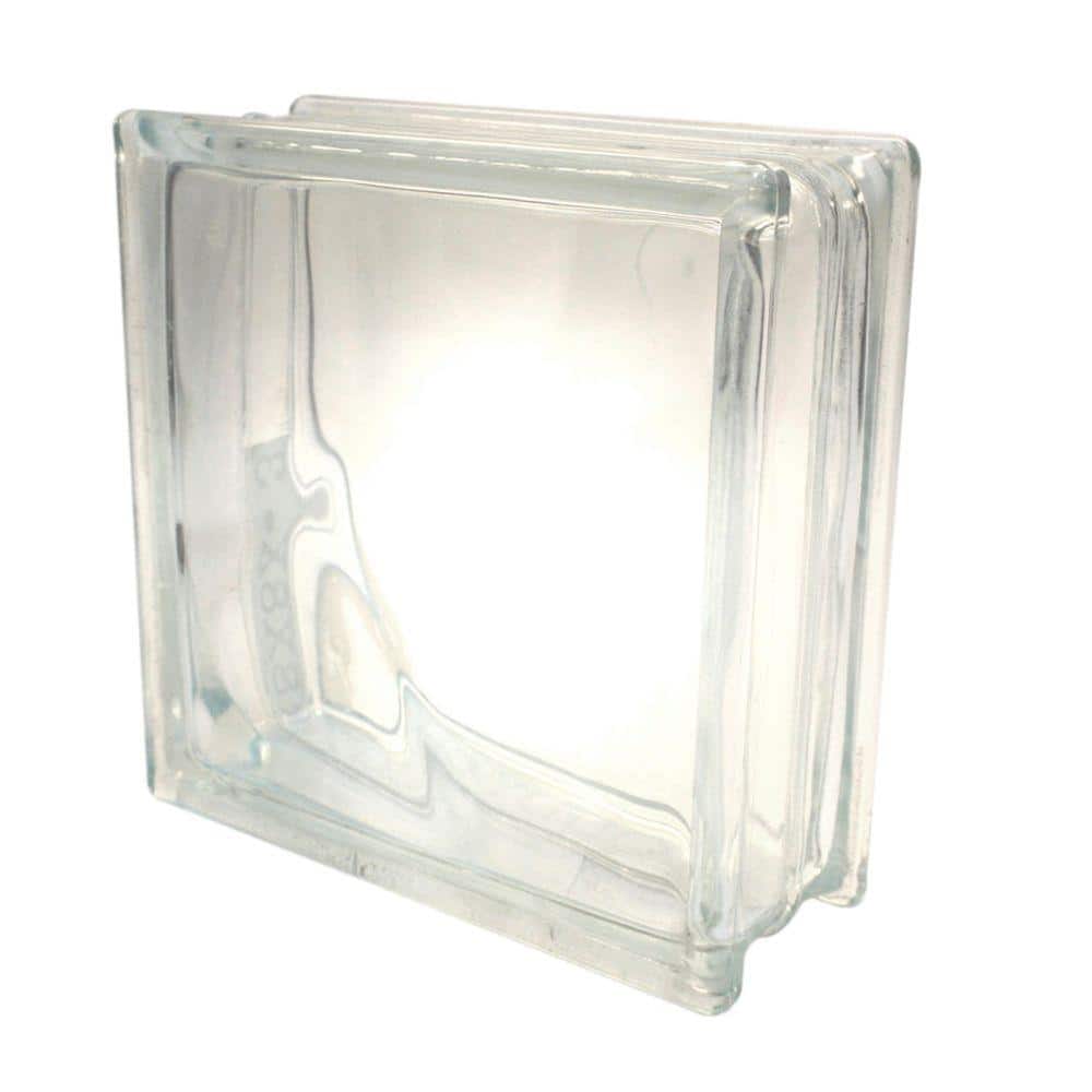 8 in. x 8 in. x 3 in. Cloudy Glass Block E200 - The Home Depot