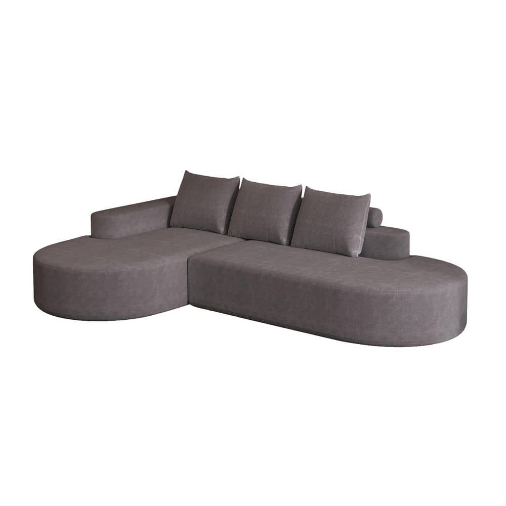 Noble House Jesse 108.5 in. Chenille L-Shaped Compression Modular ...