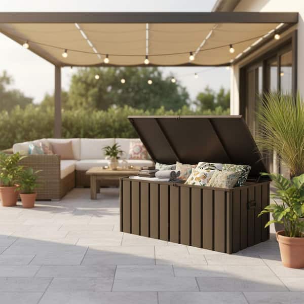 PURPLE LEAF Outdoor Deck Box 150 Gallon Waterproof Lockable Storage Box ...