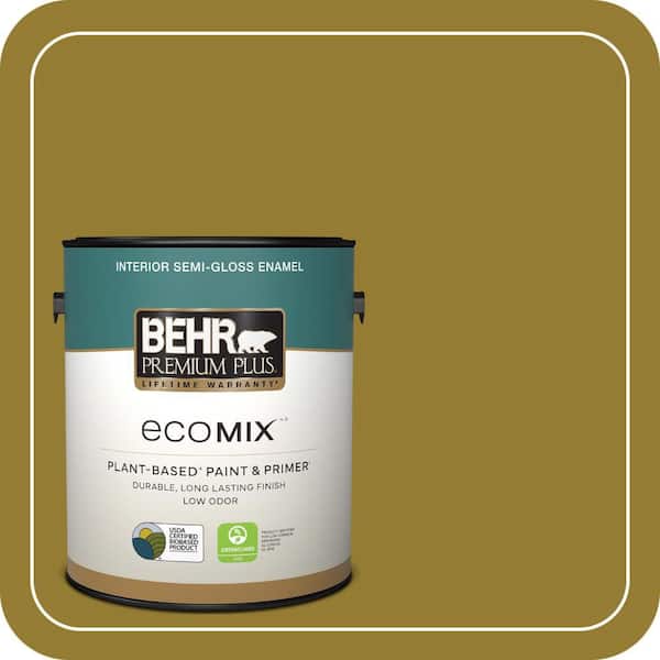 BEHR PREMIUM PLUS 1 gal. #M320-7 Thai Curry Semi-Gloss Enamel EcoMix ...