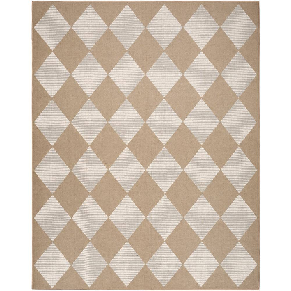 Nourison Washable Modern Jute Natural Ivory 8 ft. x 10 ft. Geometric ...