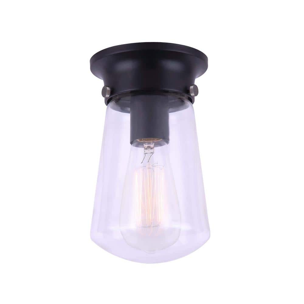 CANARM Korber 1-Light Matte Black Outdoor Flush Mount Light IOL459BK ...