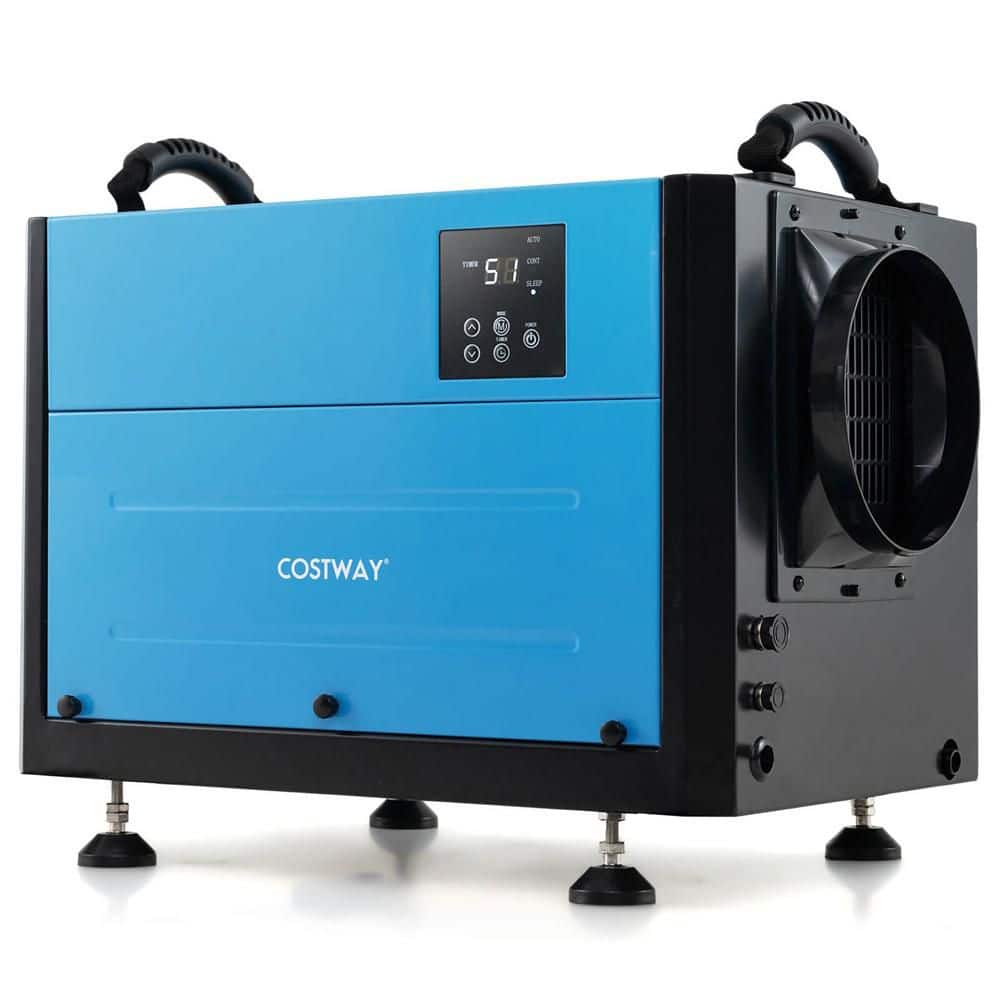 Costway 124 pt. 1300 sq. ft. Bucketless Commercial Dehumidifier with 3 ...