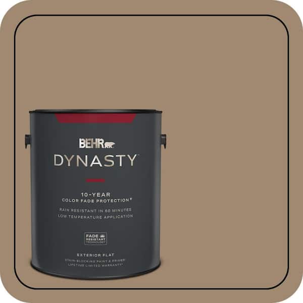 BEHR DYNASTY 1 gal. #700D-5 Toffee Crunch Flat Exterior Stain-Blocking ...