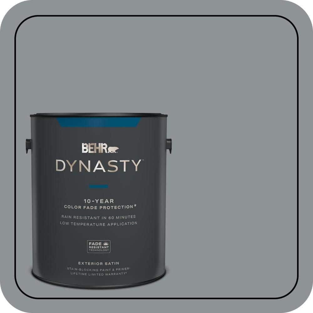 BEHR DYNASTY 1 gal. #PPU26-05 Flint Gray Satin Enamel Exterior Stain ...
