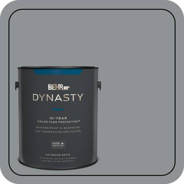 BEHR DYNASTY 1 gal. #PPU26-05 Flint Gray Satin Enamel Exterior Stain ...