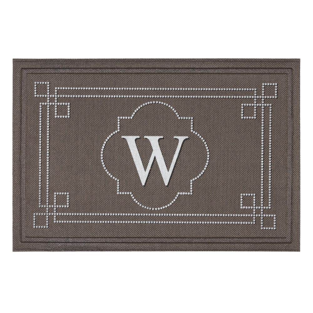 Mohawk Home Flagstone Multi 24 in. x 36 in. Monogram "W" Indoor/Outdoor ...