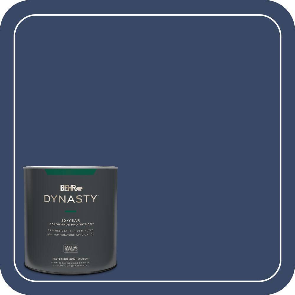BEHR DYNASTY 1 qt. #MQ5-14 Bon Nuit Semi-Gloss Exterior Stain-Blocking ...