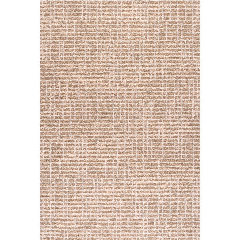 RUGS USA Arvin Olano Gio Crosshatch Wool Beige 10 ft. x 14 ft. Indoor ...
