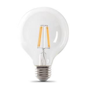 Feit Electric 60-Watt Equivalent G25 Dimmable Filament ENERGY STAR Clear Glass LED Light Bulb ...