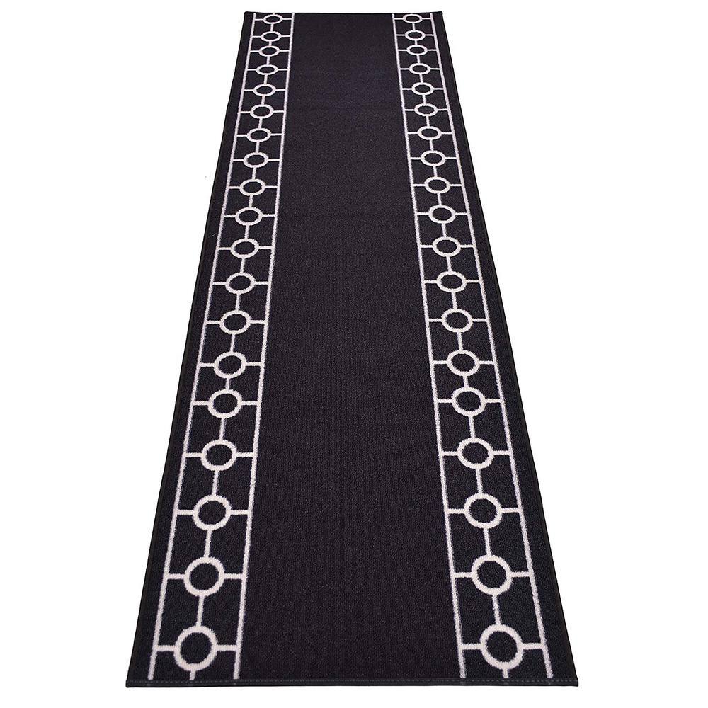 RugStylesOnline Chain Border Design Cut to Size Black Color 26 " Width ...