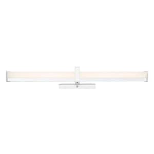 Golden Lighting Elon 1-Light 3.75 in. Vanity Light in Chrome with Opal ...
