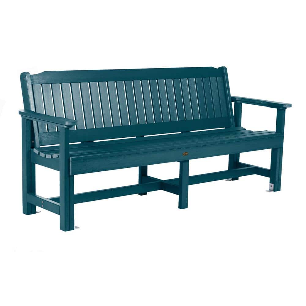 Highwood Exeter 77 in. 3-Person Nantucket Blue Plastic Outdoor Bench CM ...
