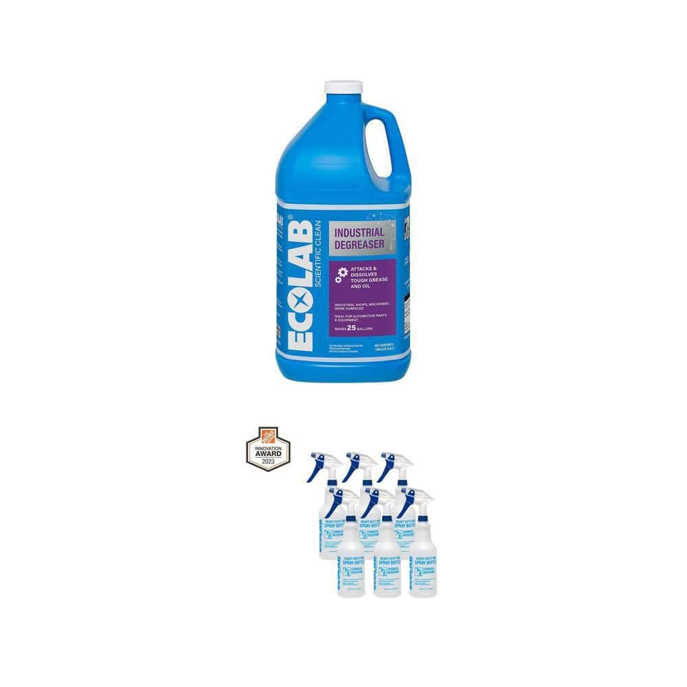 ECOLAB 32 oz Heavy Duty Spray Bottle (6-Pack) and 1 Gal Industrial ...