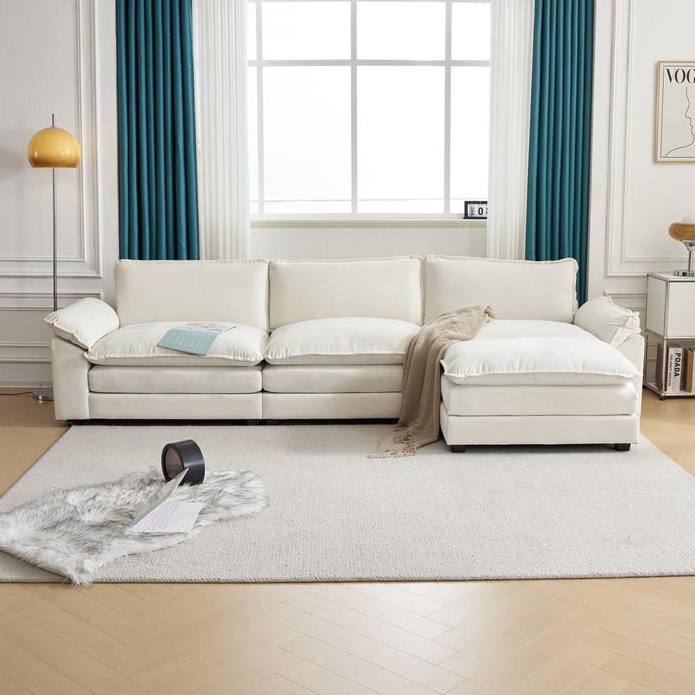 Karl home Double-Layer Cushion's Collection 120 in Wide Pillow Top Arm ...