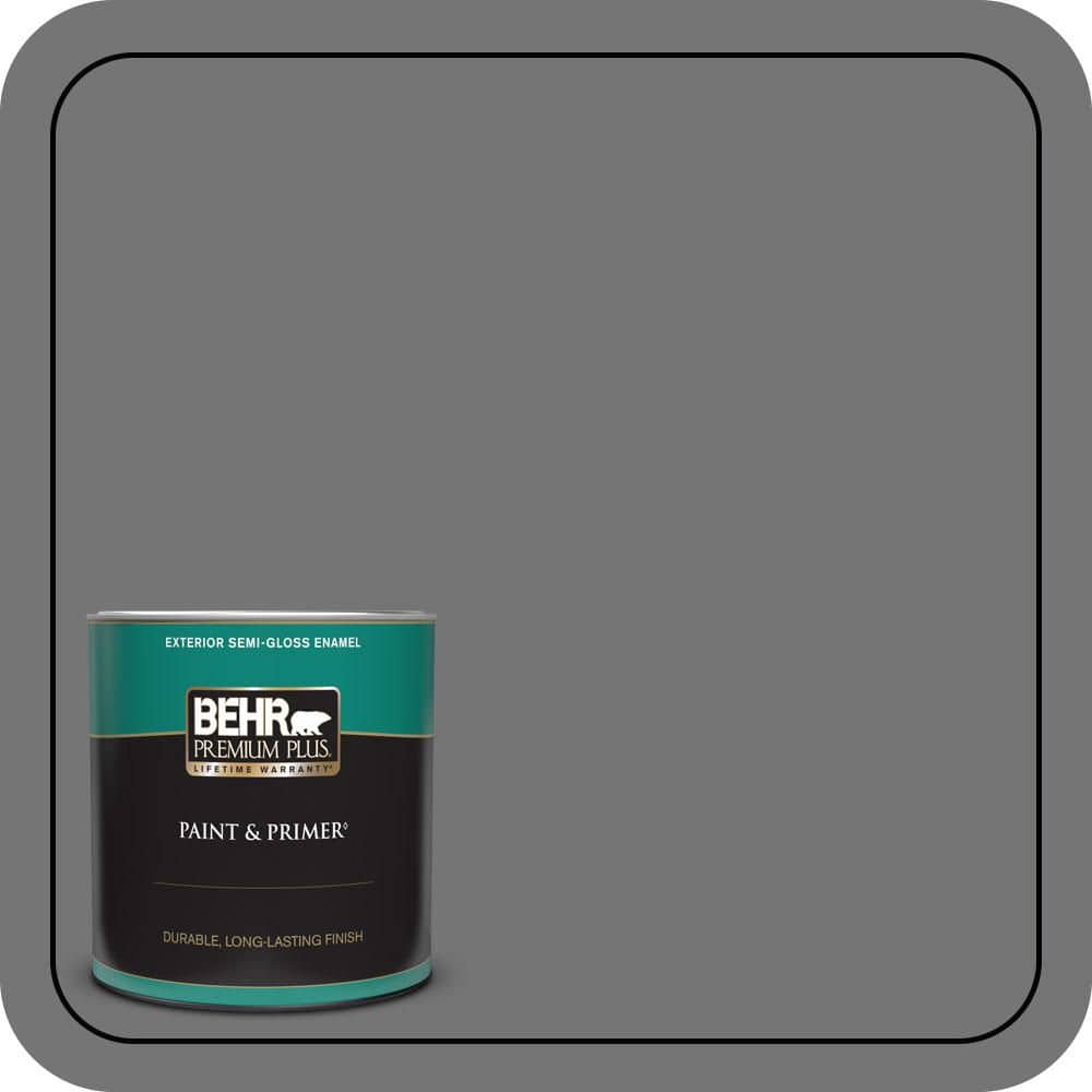 BEHR PREMIUM PLUS 1 qt. #N520-5 Iron Mountain Semi-Gloss Enamel ...