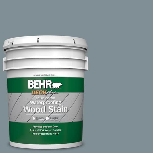 BEHR DECKplus 5 gal. #740F-4 Dark Storm Cloud Solid Color Waterproofing ...