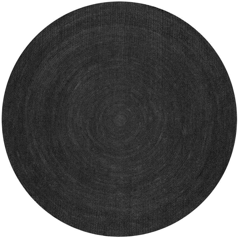 nuLOOM Rigo Chunky Loop Jute Black 8 ft. Round Rug TAJT03C-R808 - The ...